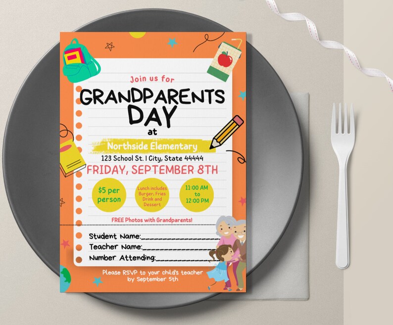 Grandparent Day Flyer, School Grandparents Day, Grandparents Day Lunch ...