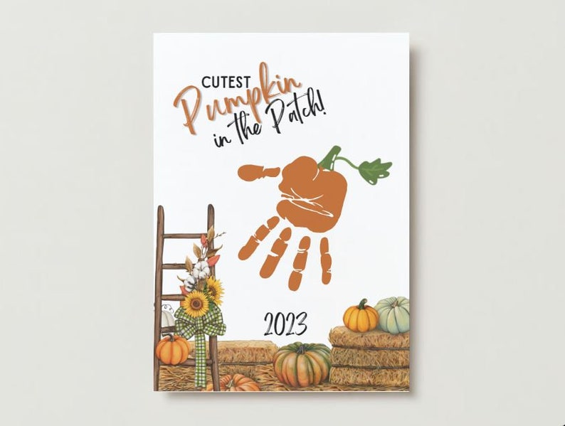 The Cutest Pumpkin in the Patch, Handprint Art, Fall Handprint ...