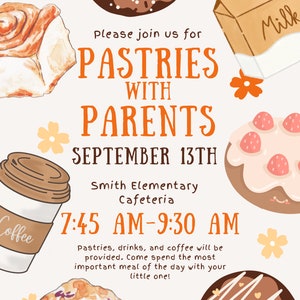 Pastries With Parents, School Parents Day, Parents Breakfast, School ...