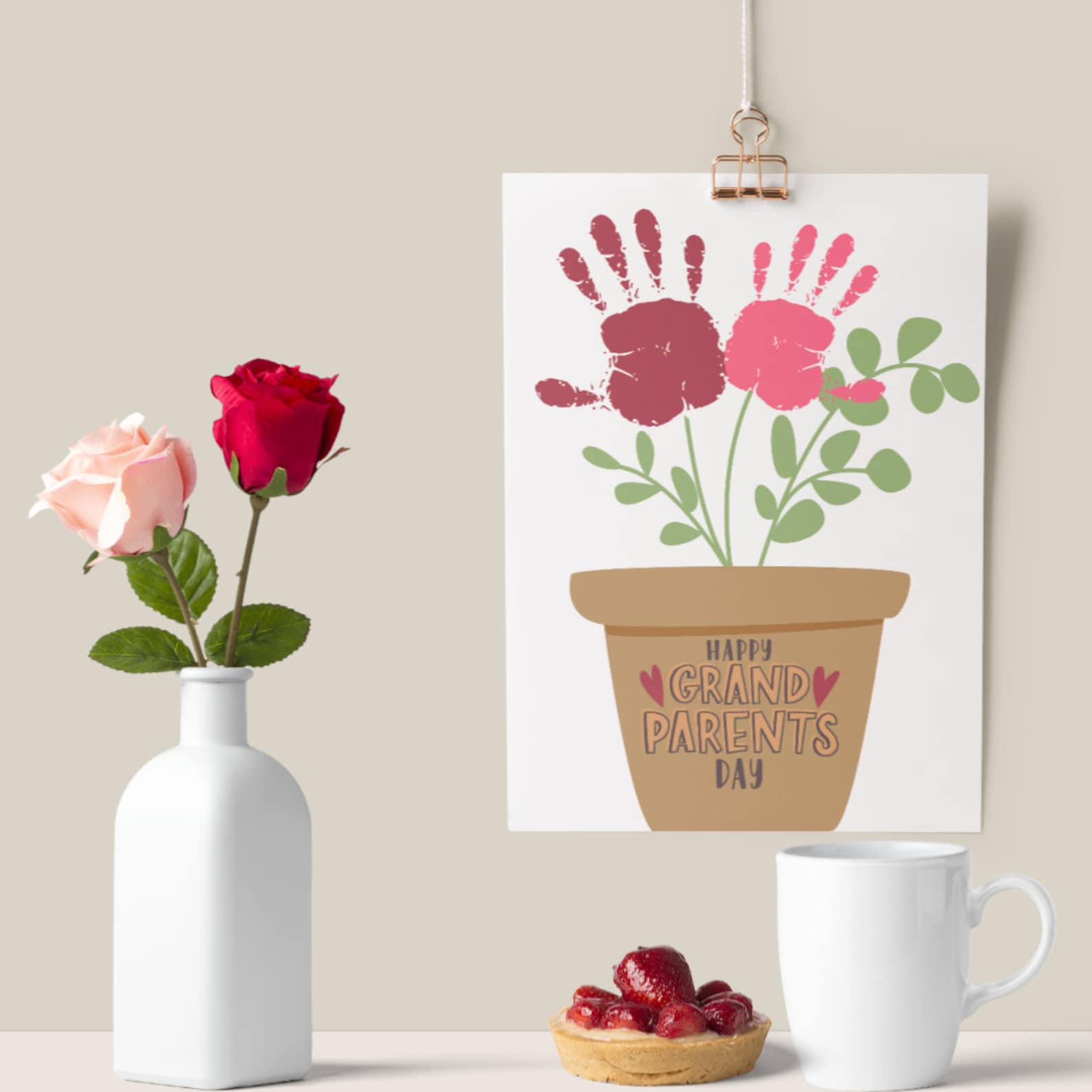 Grandparents Day Handprint Art Craft, Printable, Handprint Art, Toddler ...