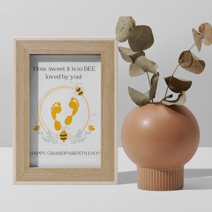 Grandparents Day Handprint Art Craft, Bee Handprint, How Sweet It Is ...