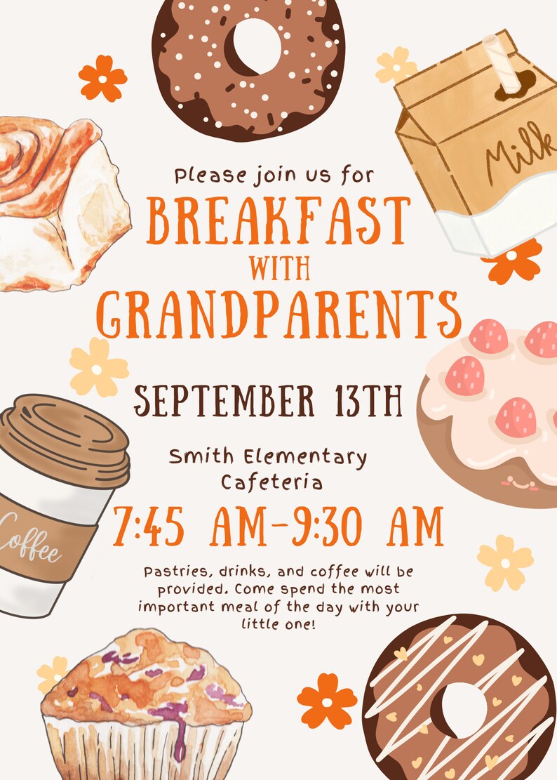 Grandparent Day Flyer, School Grandparents Day, Grandparents Day ...
