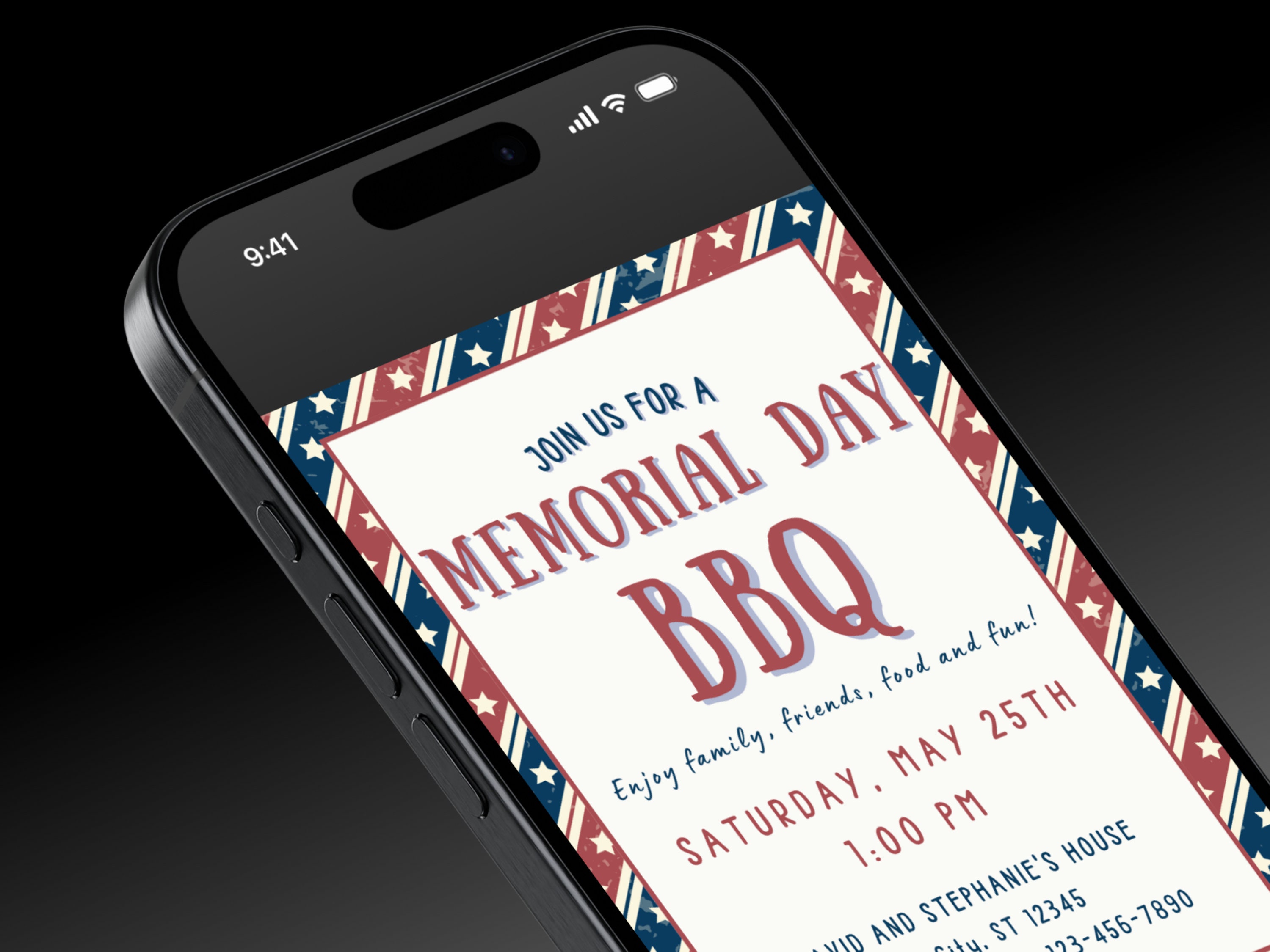 Memorial Day Cookout Invitation, Editable Printable, DIY BBQ Invite for ...