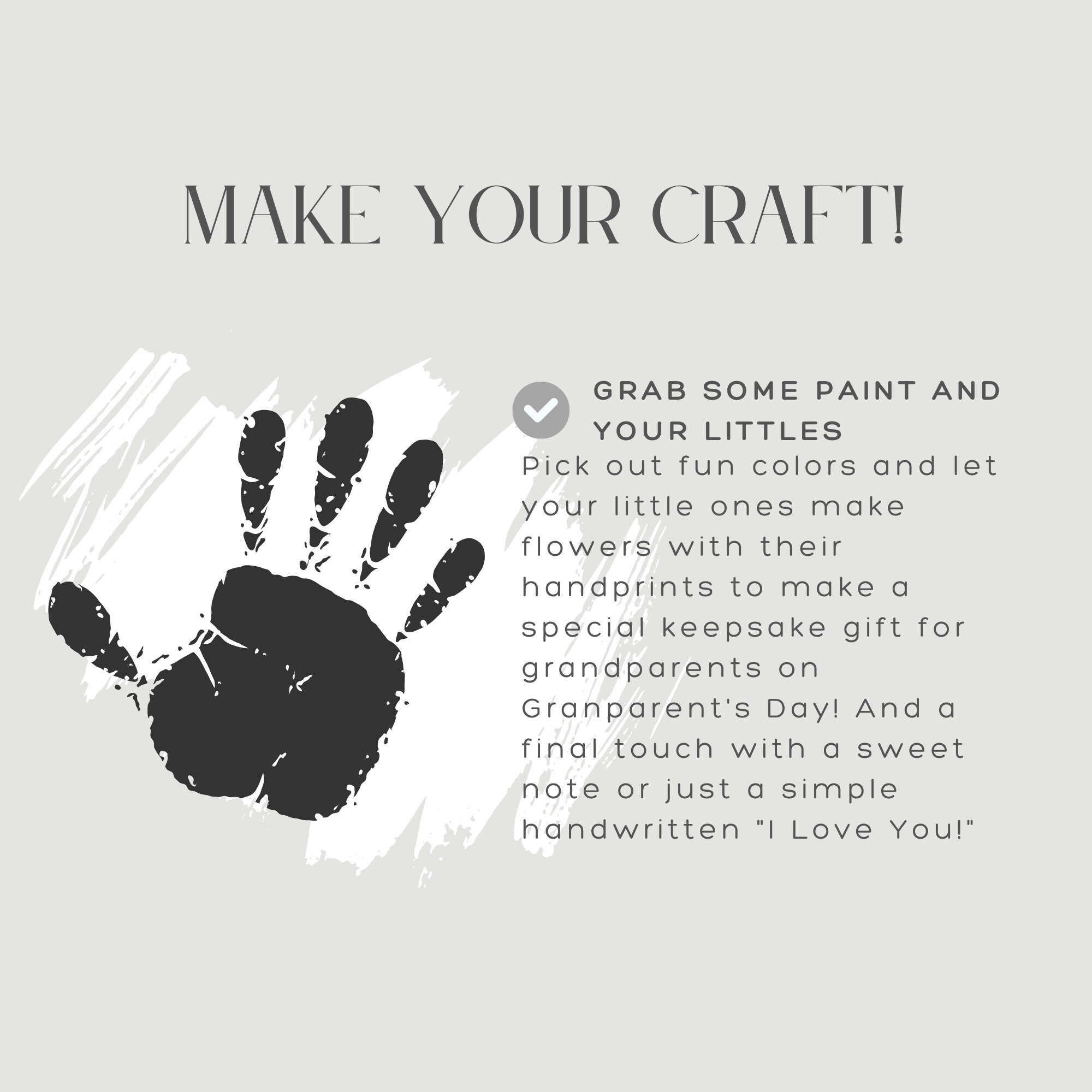 Grandparents Day Handprint Art Craft, Printable, Handprint Art, Toddler ...