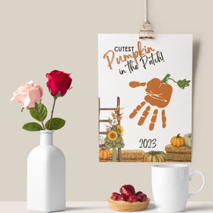 The Cutest Pumpkin in the Patch, Handprint Art, Fall Handprint ...