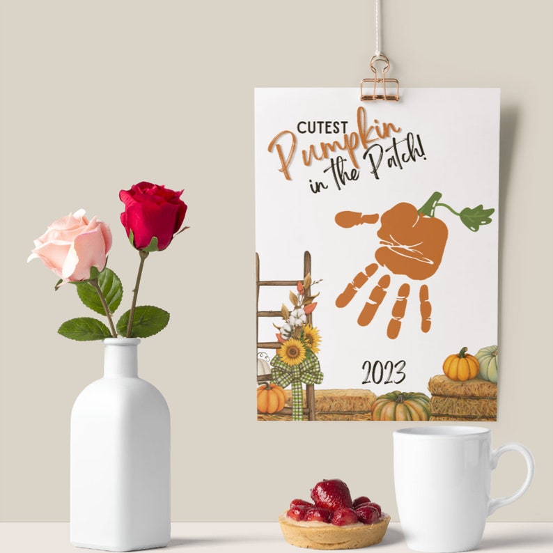 The Cutest Pumpkin in the Patch, Handprint Art, Fall Handprint ...