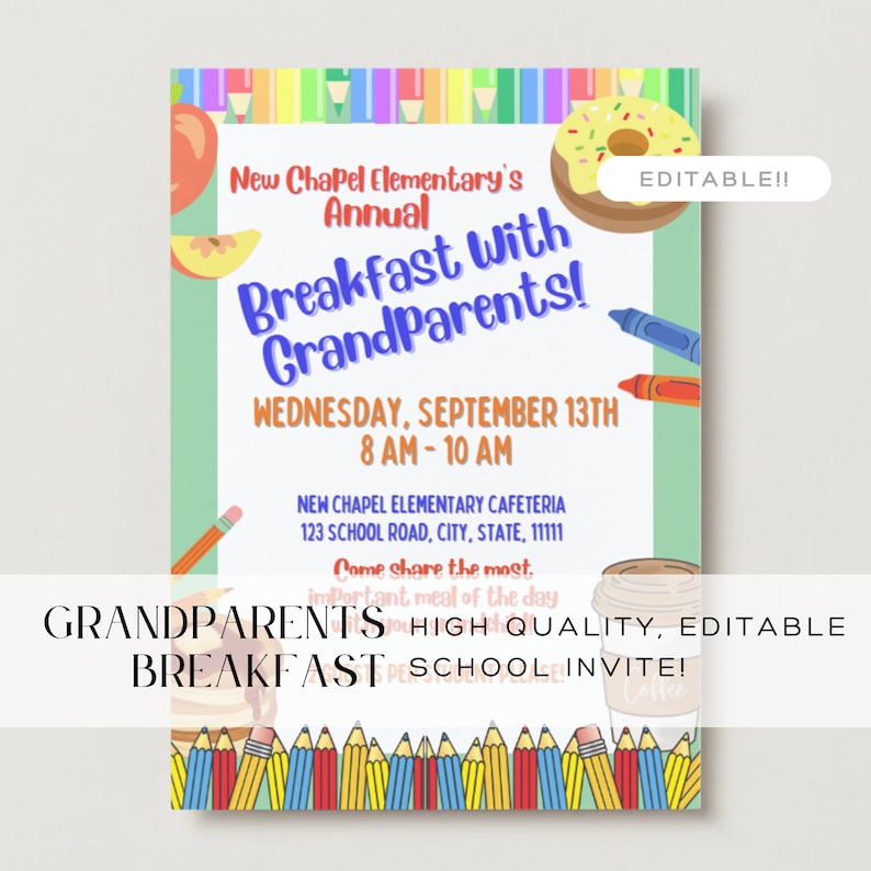 Grandparent Day Flyer, School Grandparents Day, Grandparents Day ...