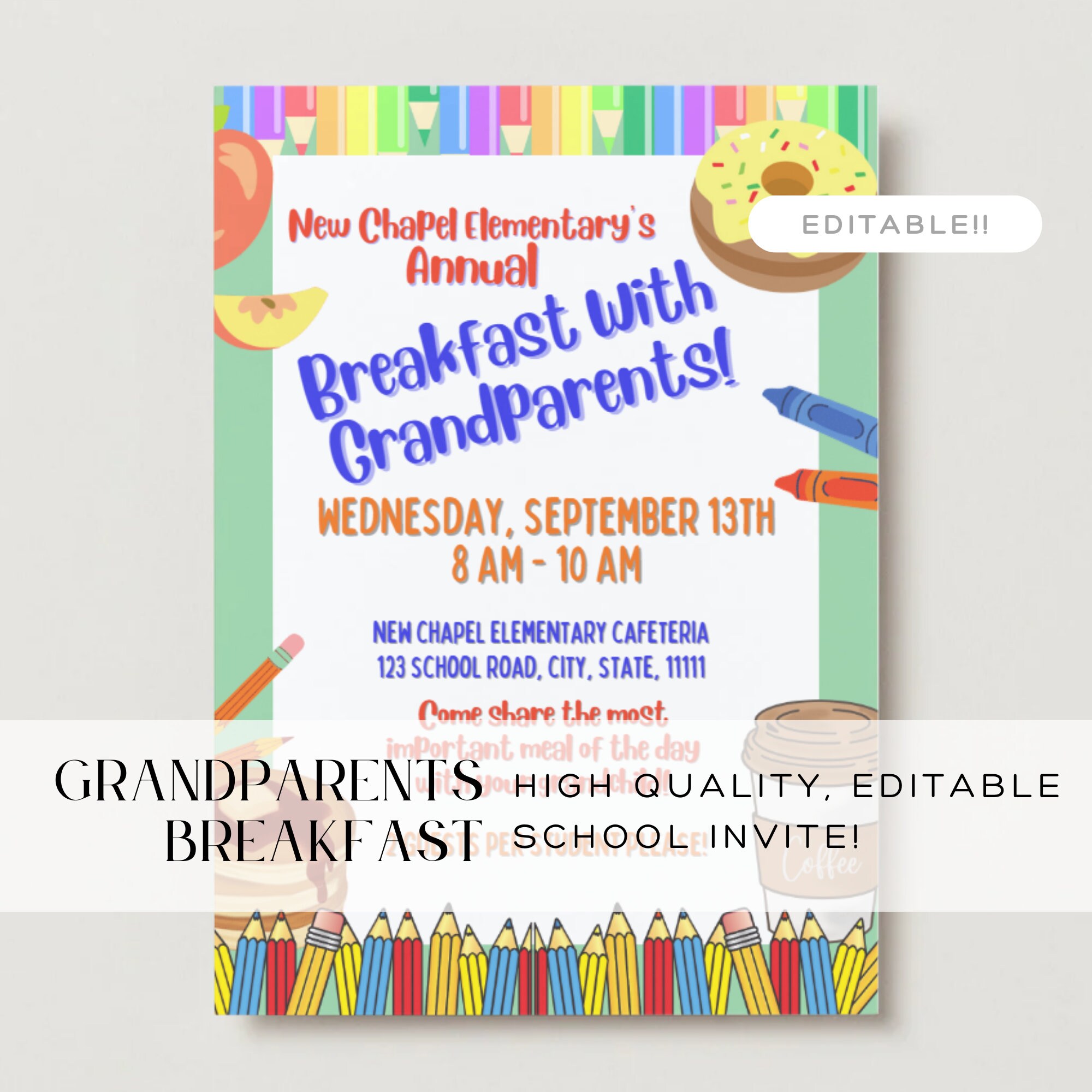 Grandparent Day Flyer, School Grandparents Day, Grandparents Day ...