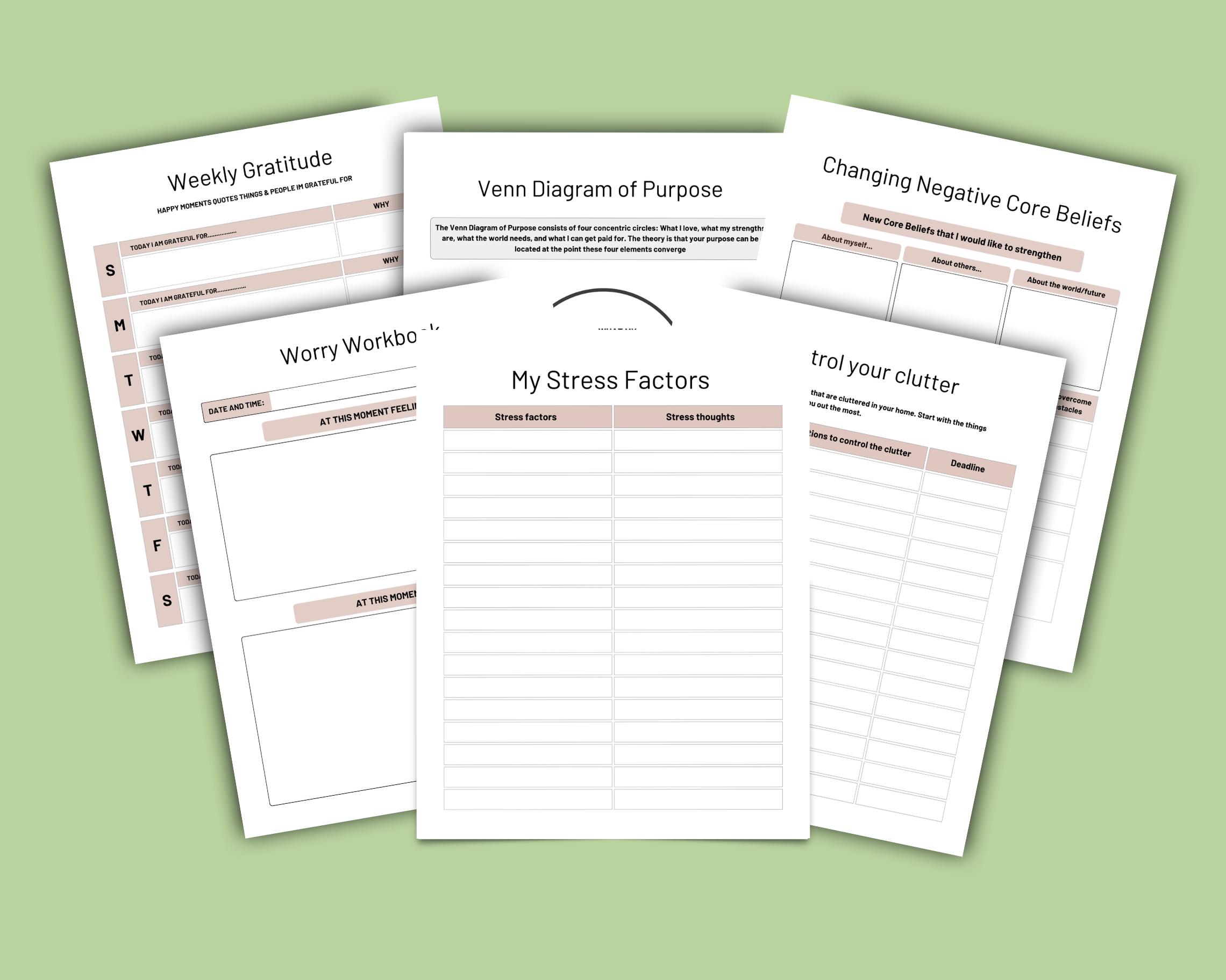 Mental Burnout Workbook Digital File Self-care Activities Stress ...