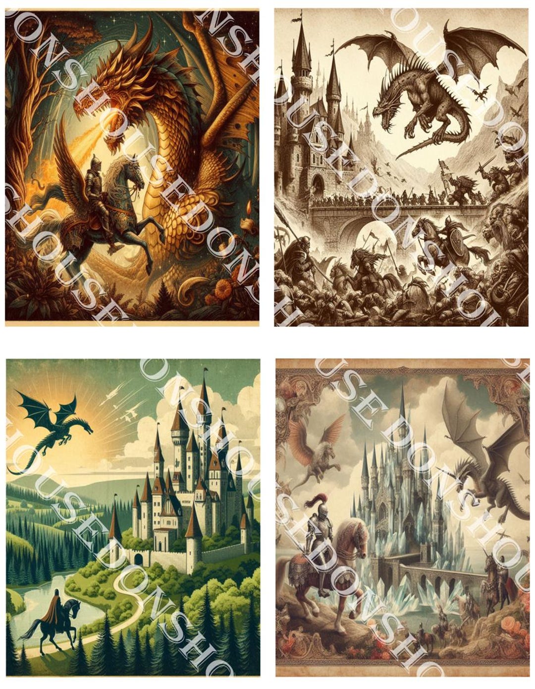 Fantasy Dragons/junk Journal/scrapbook/ephemera/vintage - Etsy