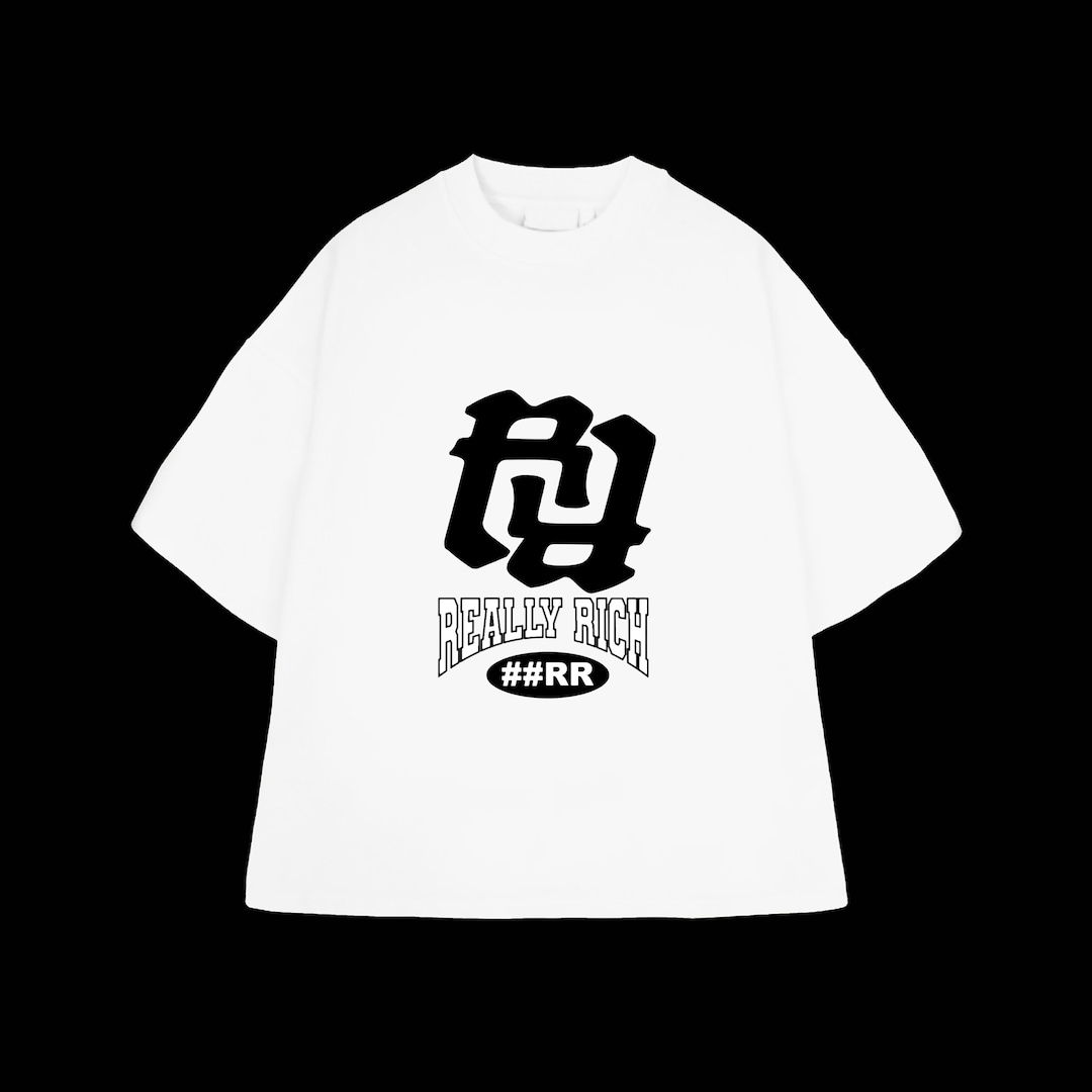 Kankan New Merch 4:20 RR Really Rich Oversized Black/white Red T-shirt ...