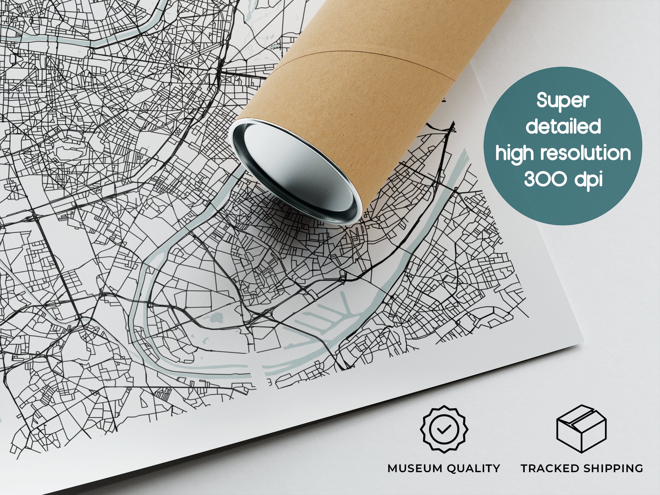 Custom City Street Map Poster Art Print and Frame Personalized Gift for ...