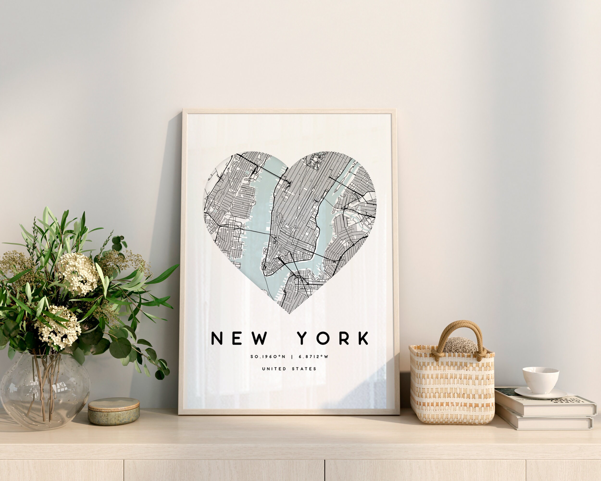 Custom City Street Map Poster Art Print and Frame Personalized Gift for ...
