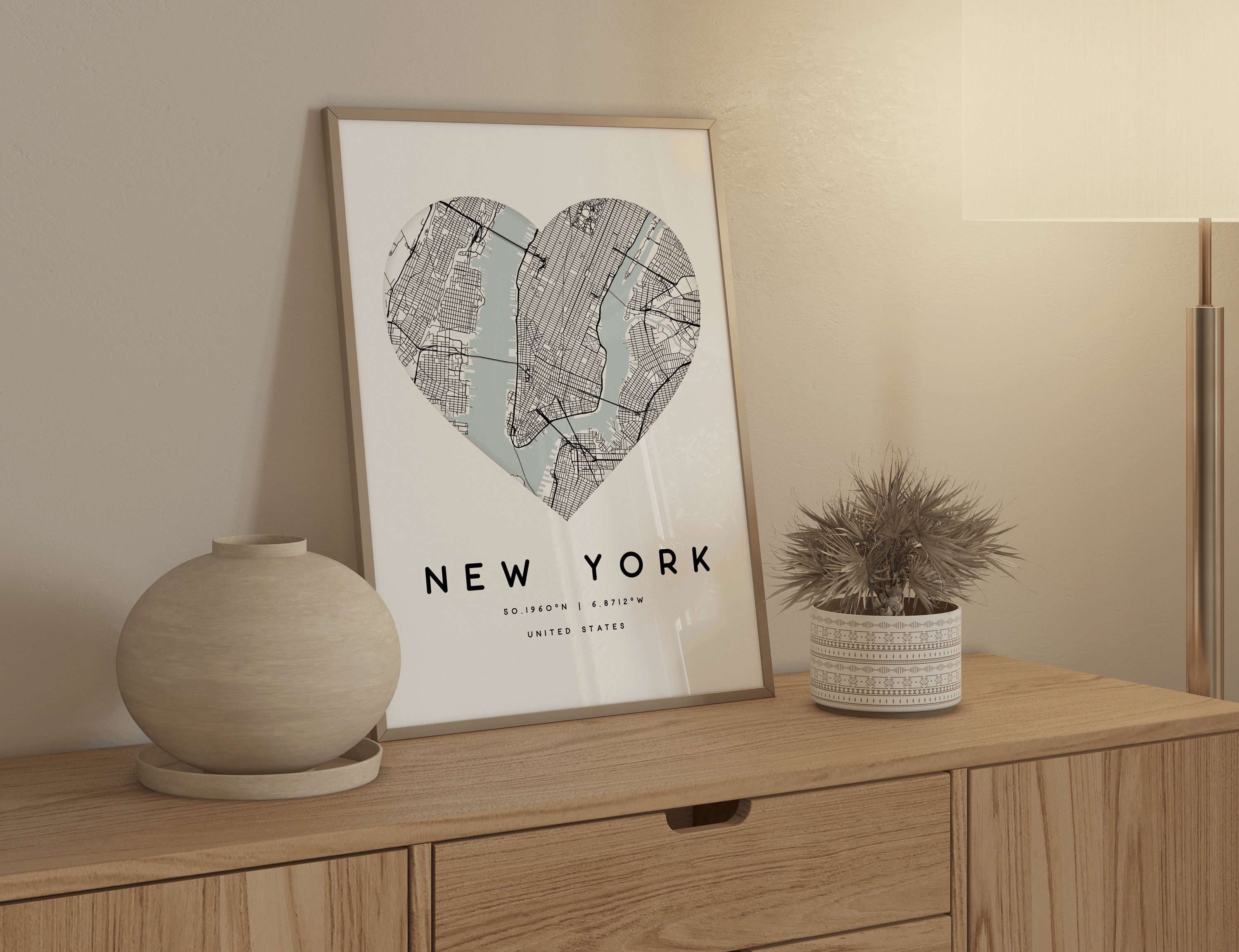 Custom City Street Map Poster Art Print and Frame Personalized Gift for ...