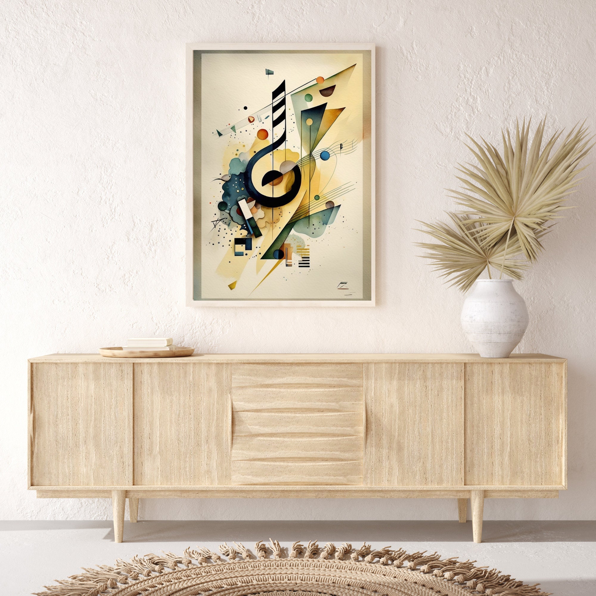 Formas geométricas en acuarela, Shape Symphony, Home Decor, Art Decor ...