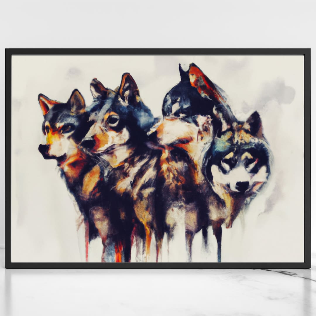 Wolf Pack Digital Download, Digital Art Print, Printable Wall Art, Home ...