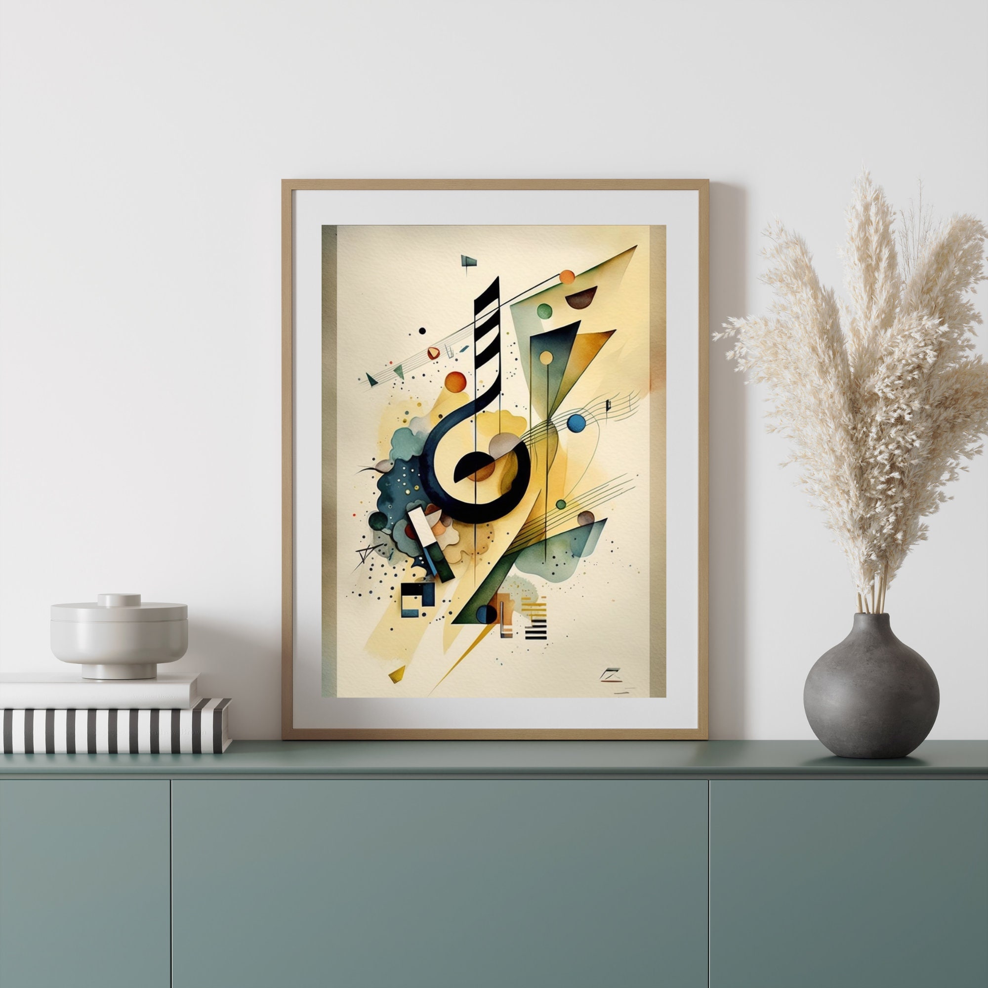Formas geométricas en acuarela, Shape Symphony, Home Decor, Art Decor ...