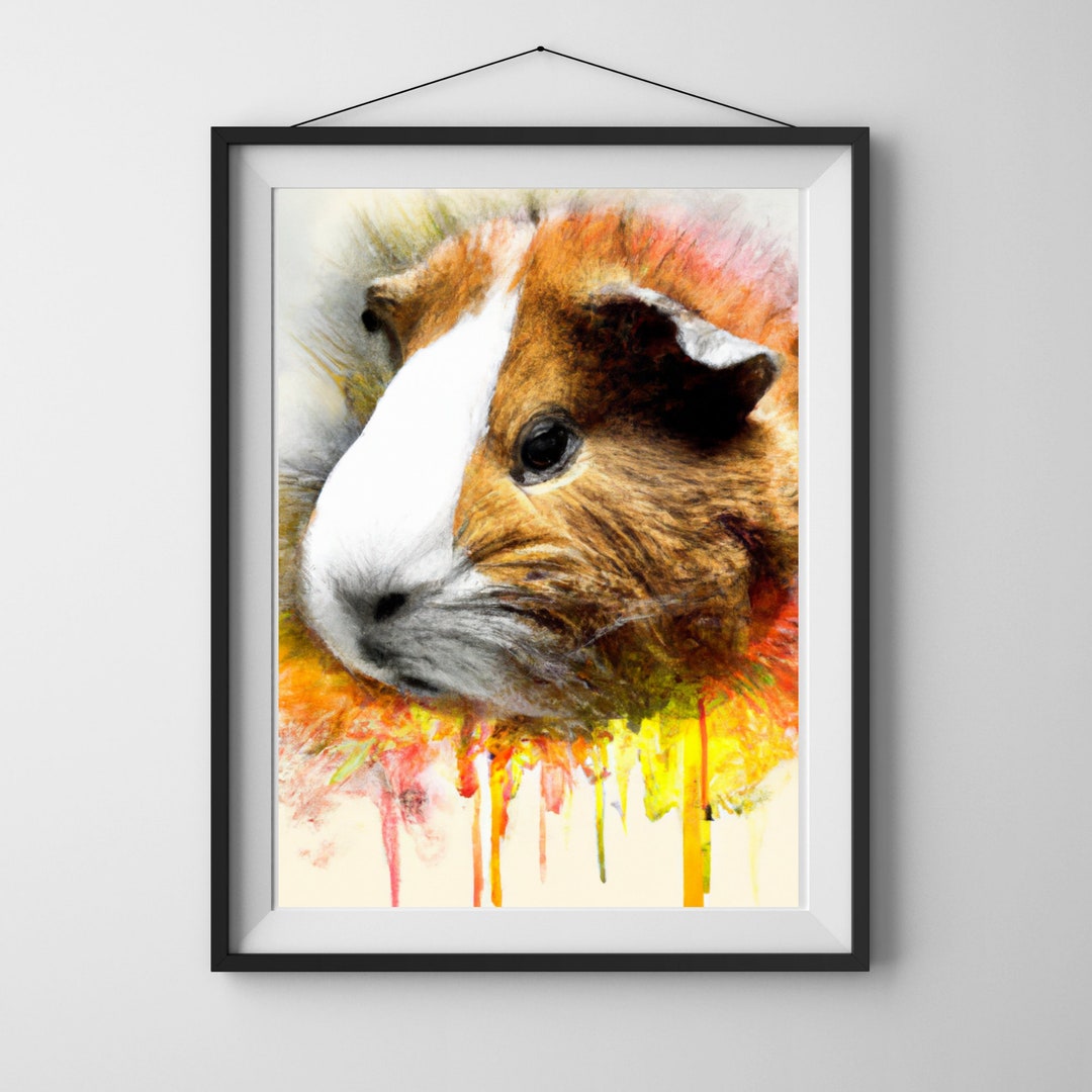 Guinea Pig Digital Download, Digital Art Print, Printable Wall Art ...