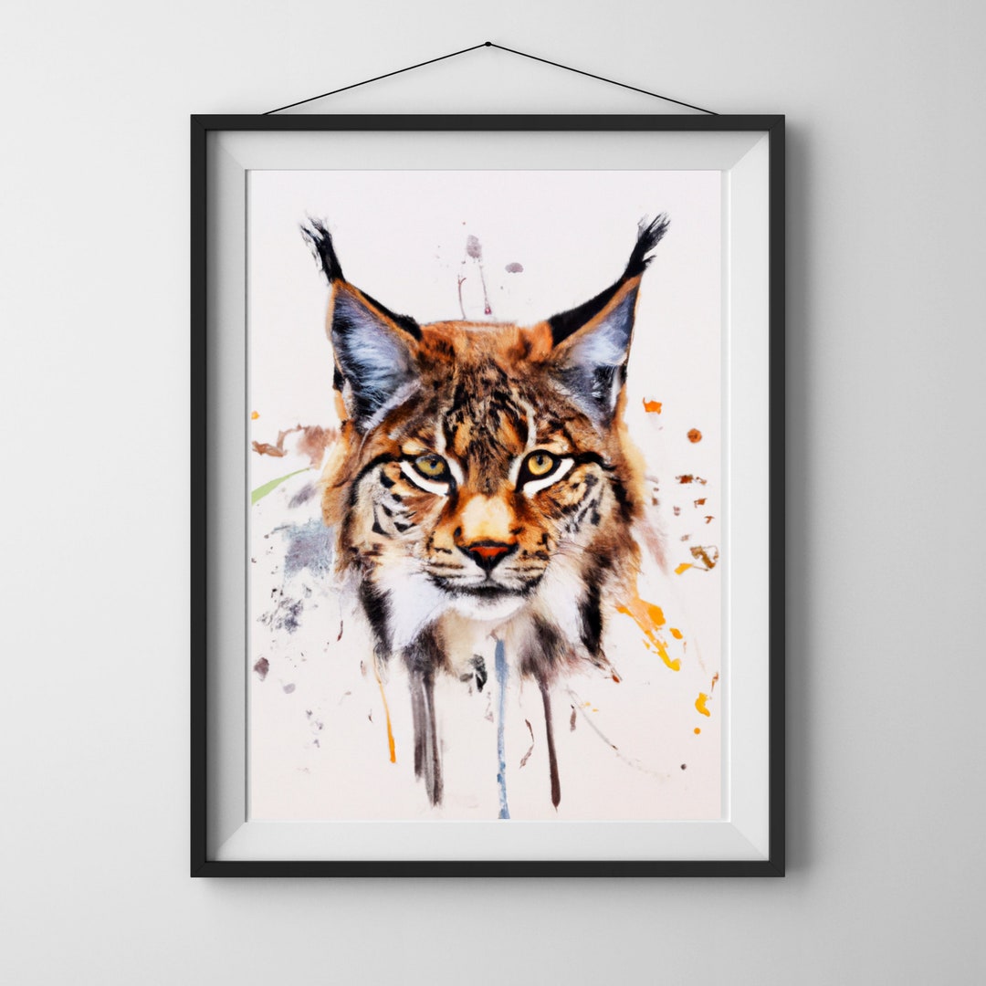Bobcat Digital Download, Digital Art Print, Printable Wall Art, Home ...