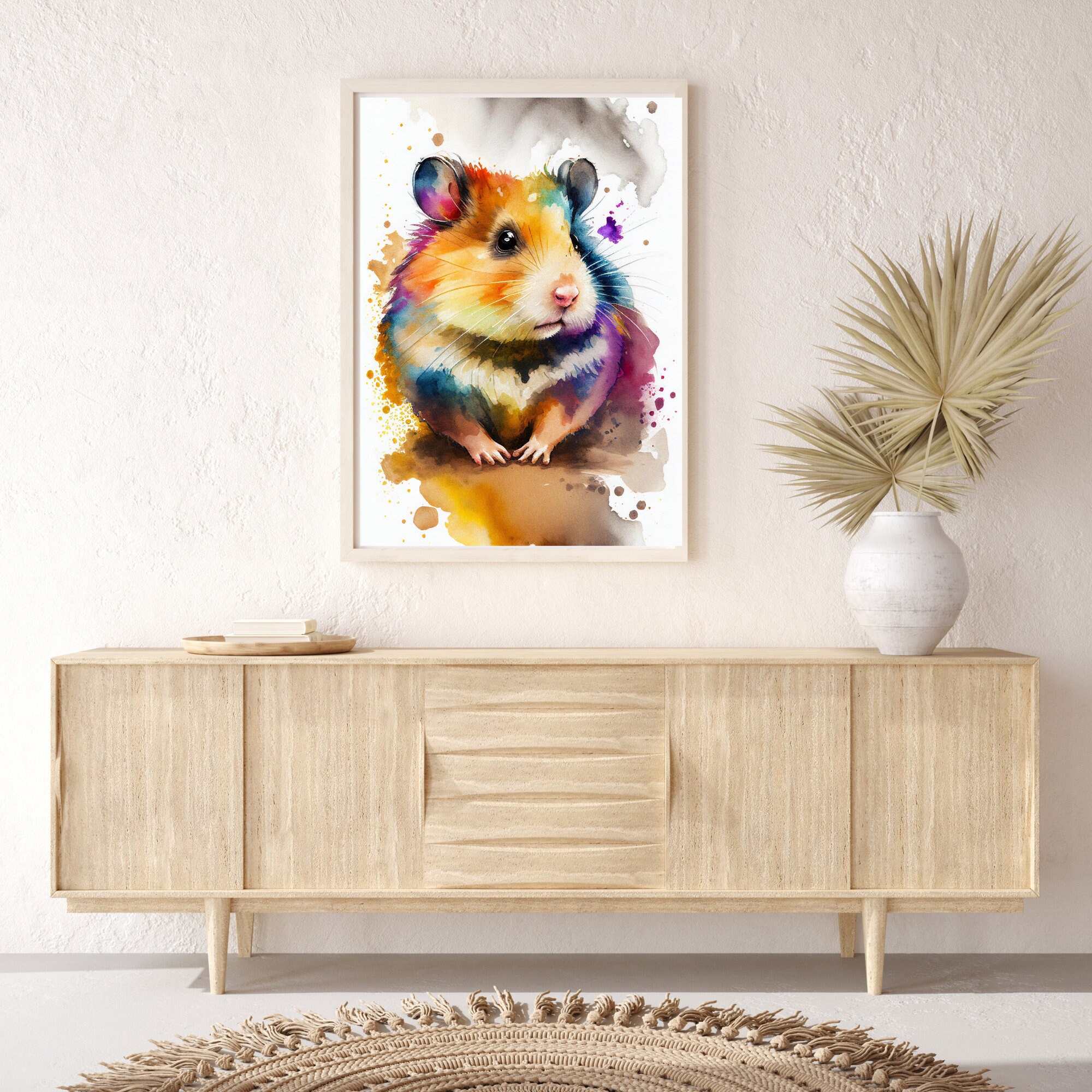 Hamster Watercolor Digital Download, Digital Art Print, Printable Wall ...