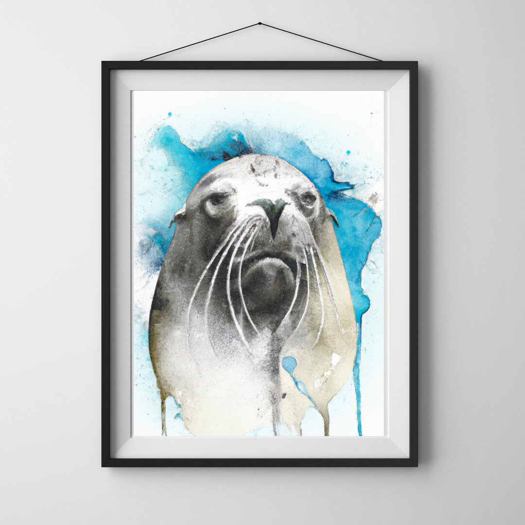 Sea Lion Digital Download, Digital Art Print, Printable Wall Art, Home ...