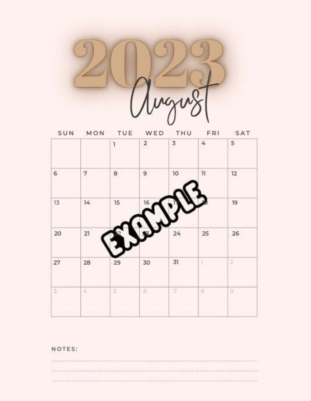 Aesthetic 2023 Digital Calendar, Goodnotes- Notability- Microsoft Word ...