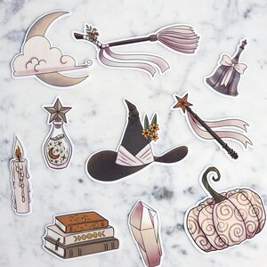 Witchy Sticker Collection in White 10-pack for Kindle, Laptop, Notebook ...