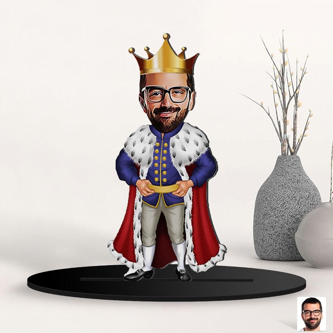 Personalized King Designed Cartoon 3D Wooden Trinket, Gift for Friend ...
