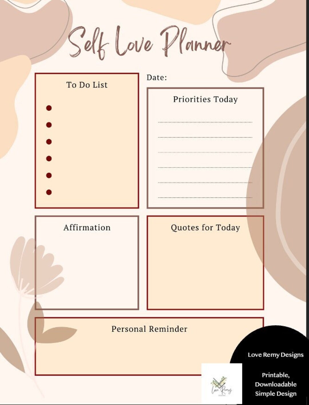 Self Love Journal Printable Instant Download - Etsy