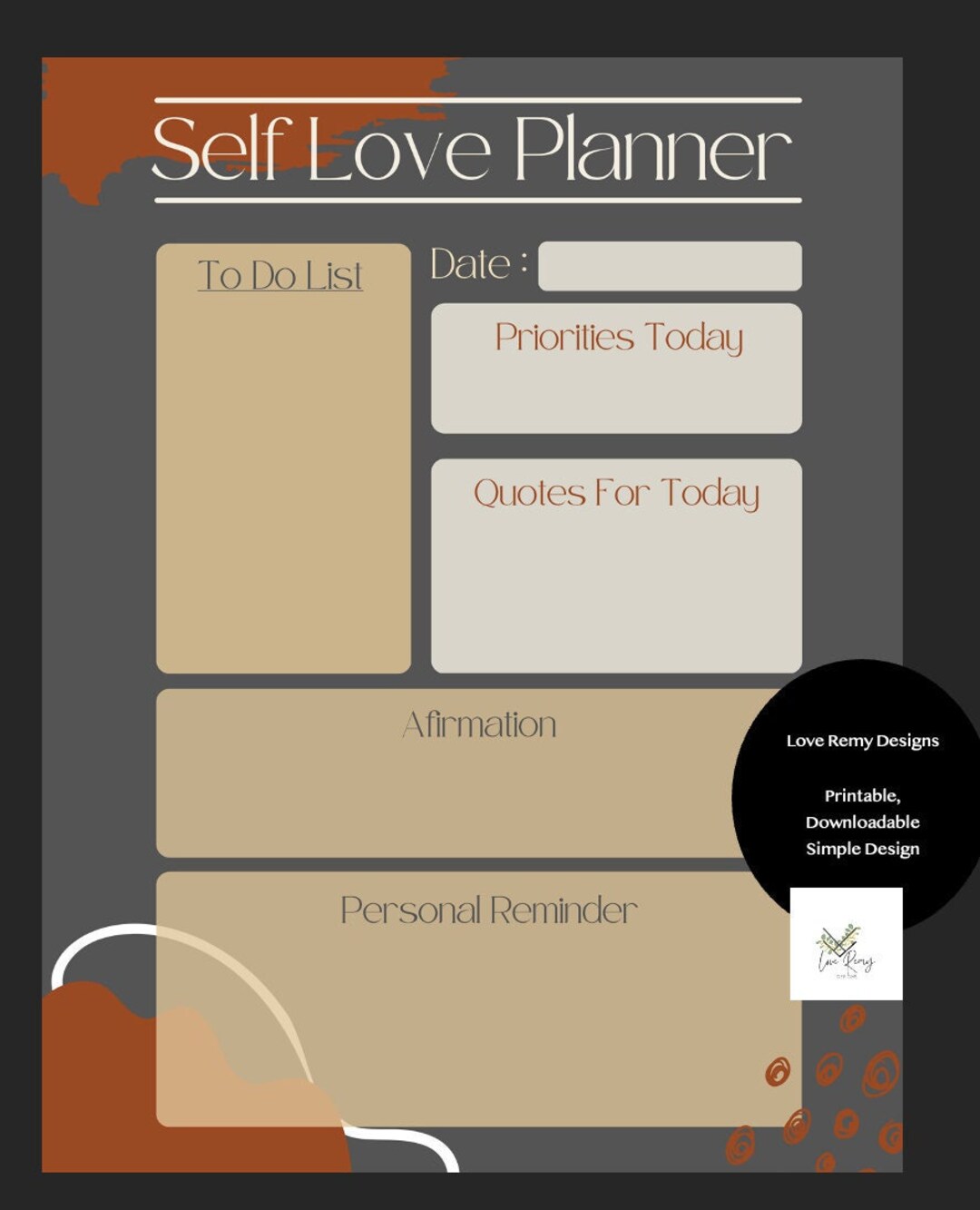 Self Love Journal Instant Download Printable - Etsy