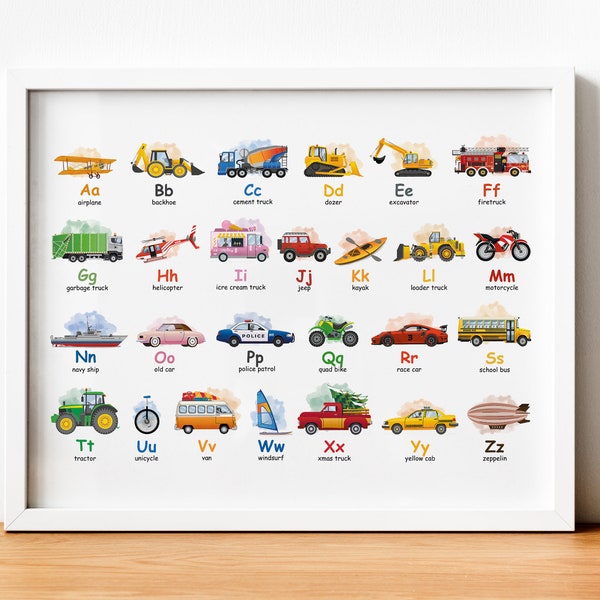 Truck Alphabet Poster - Etsy