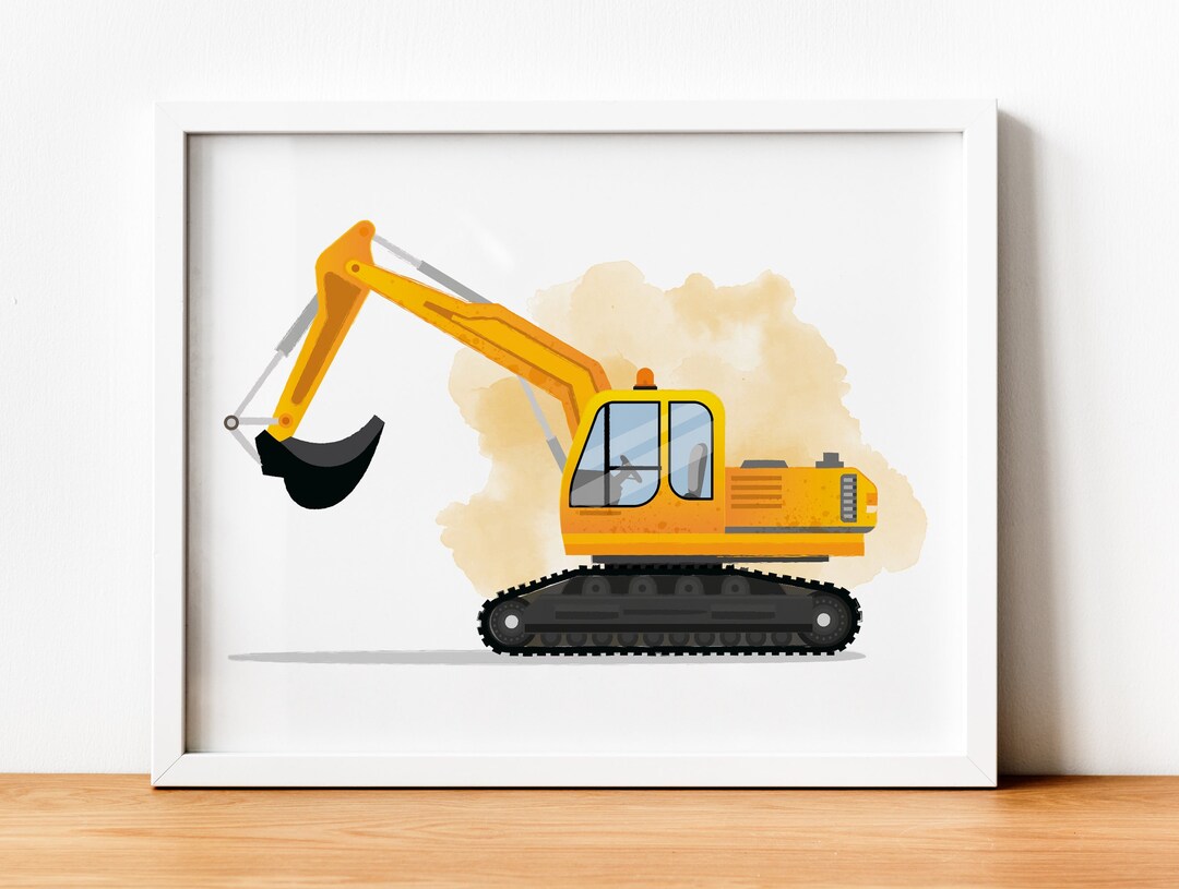 Excavator Print Excavator Loader Poster Construction Prints - Etsy