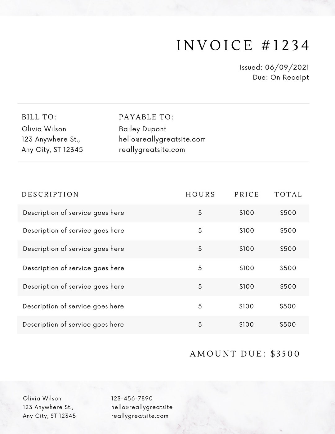 Invoice Template 2 - Etsy