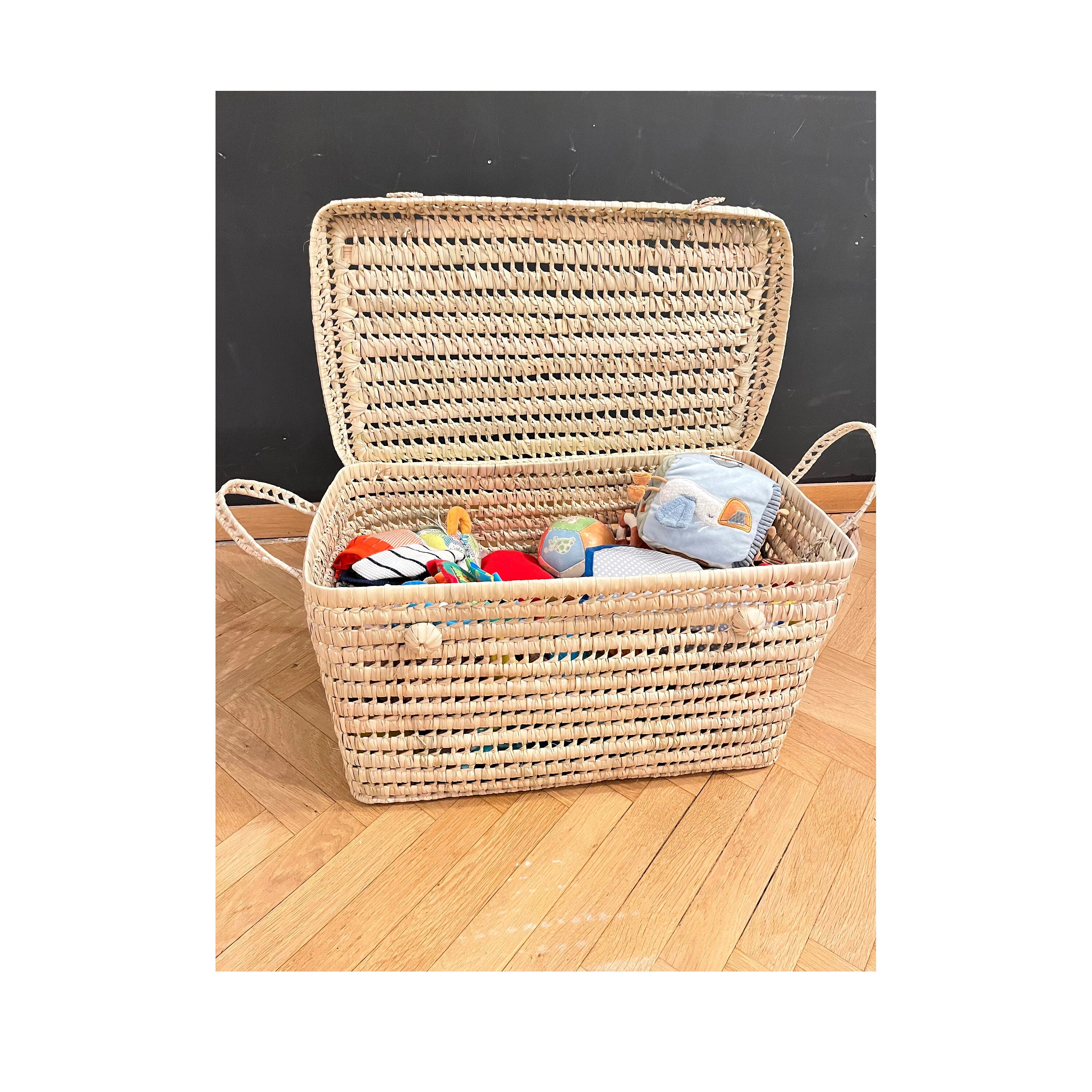Wicker Storage Chest Versatile Toy Trunk and Rattan Toy Basket, Toy ...