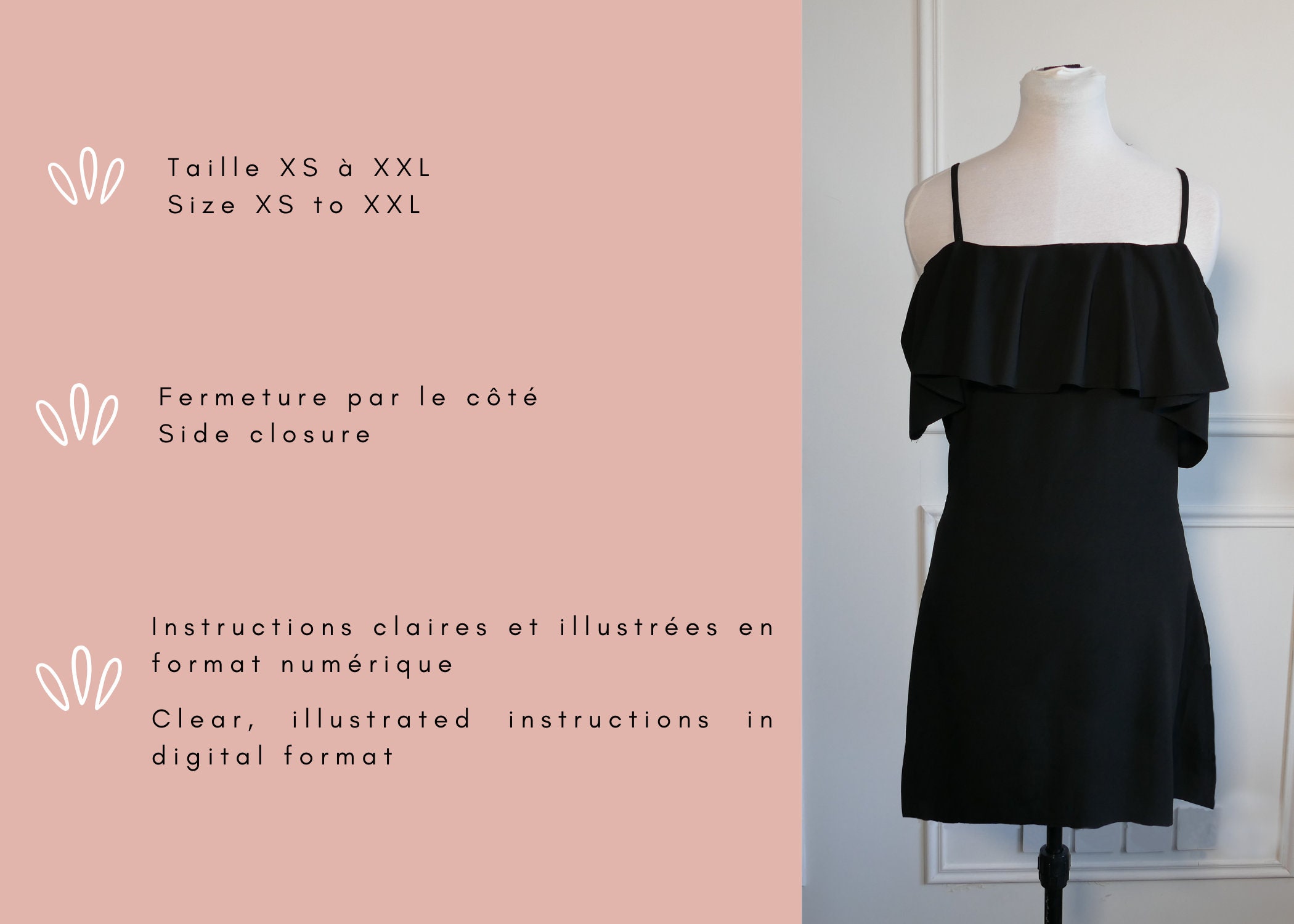 Sewing Pattern Pdf Off-the-shoulder Strapless Dress With Flounce - Etsy