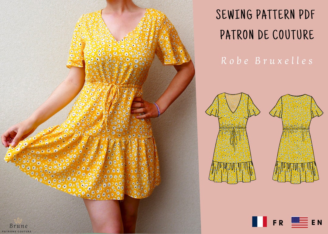 Sewing Pattern Pdf Sundress With Ruffle, Midi Summer Dress - Etsy