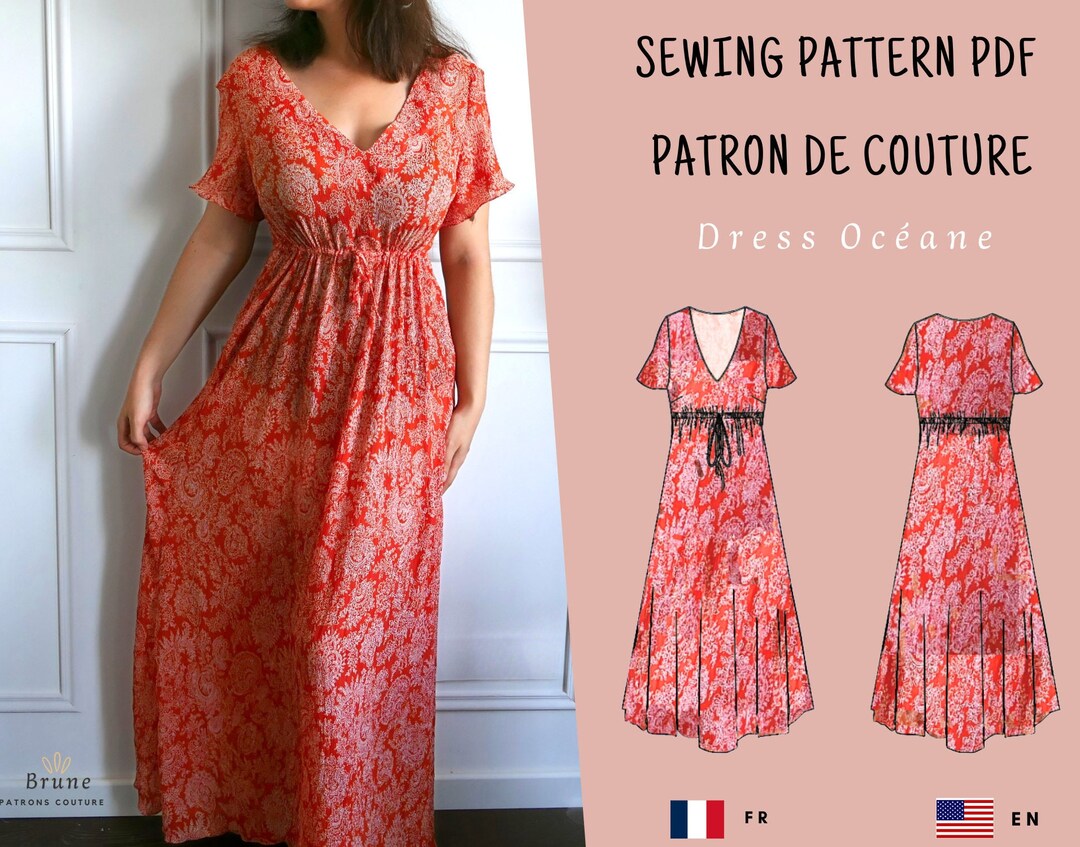 Sewing Pattern Summer Maxi Dress Boho, Sewing Pattern PDF Long Dress - Etsy