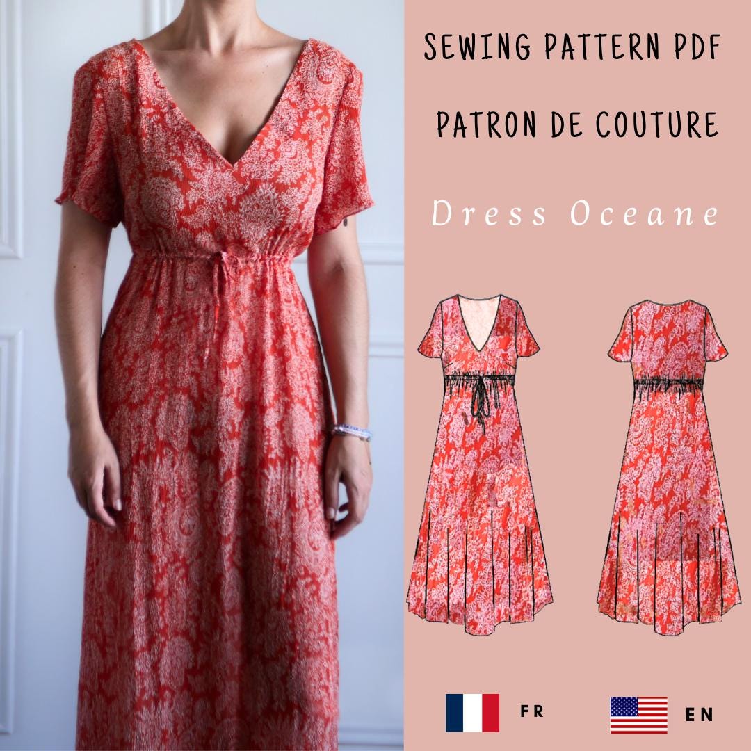 Sewing Pattern Summer Maxi Dress Boho, Sewing Pattern PDF Long Dress - Etsy