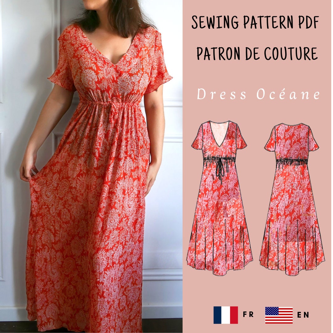 Sewing Pattern Summer Maxi Dress Boho, Sewing Pattern PDF Long Dress - Etsy