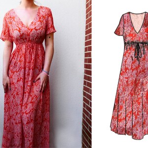 Sewing Pattern Summer Maxi Dress Boho, Sewing Pattern PDF Long Dress - Etsy