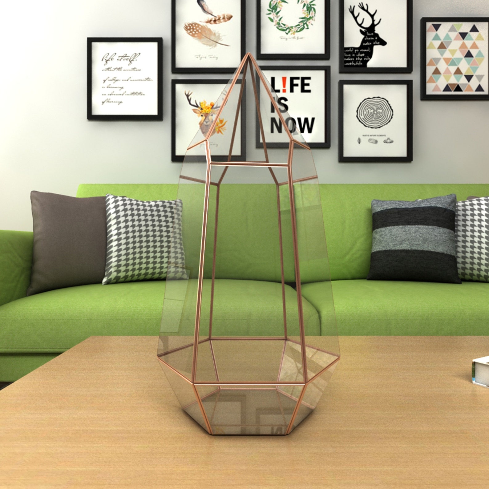 Digital Printable PDF Glass Terrarium Creat Pattern Template, Geometric ...