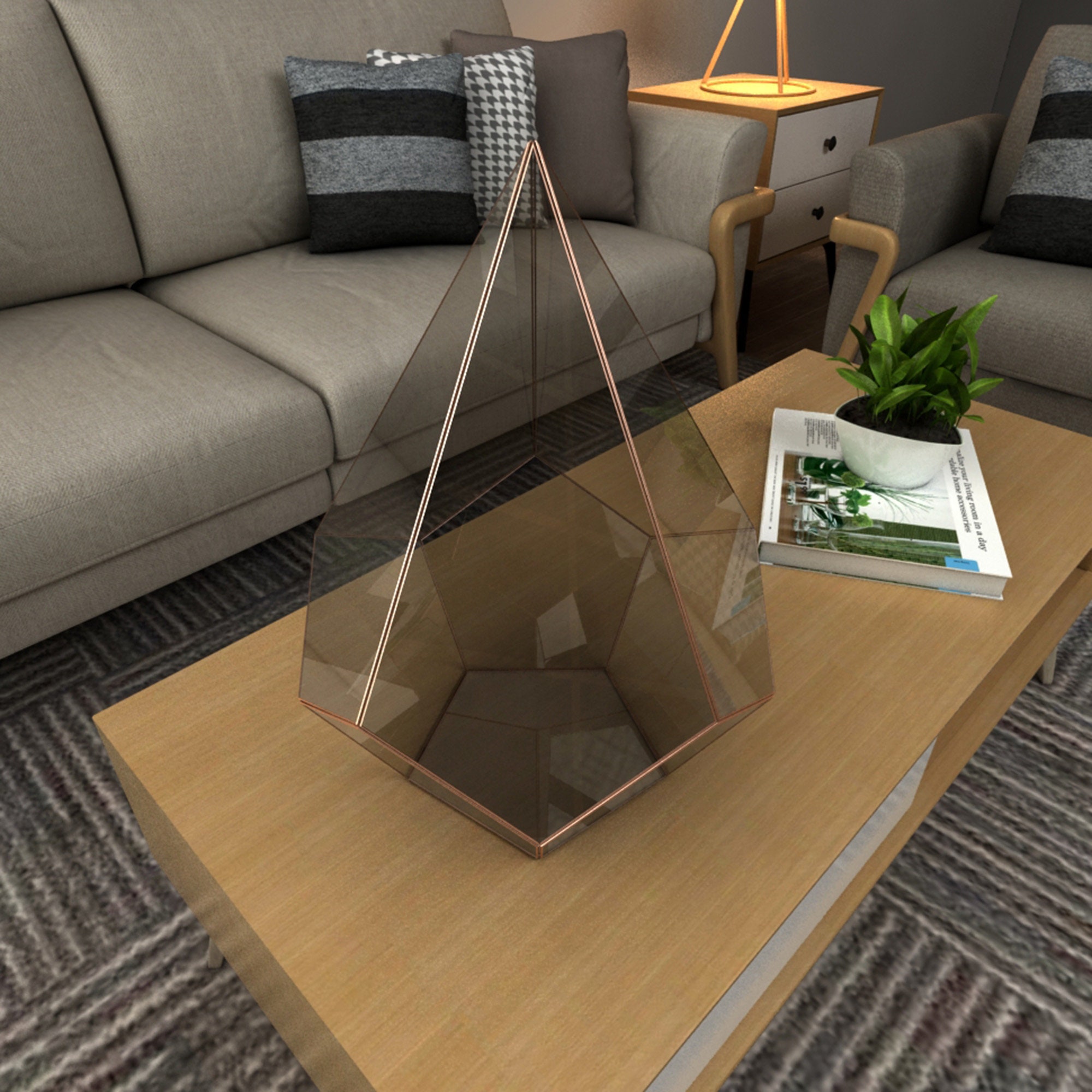 Digital Printable PDF Glass Terrarium Creat Pattern Template, Geometric ...