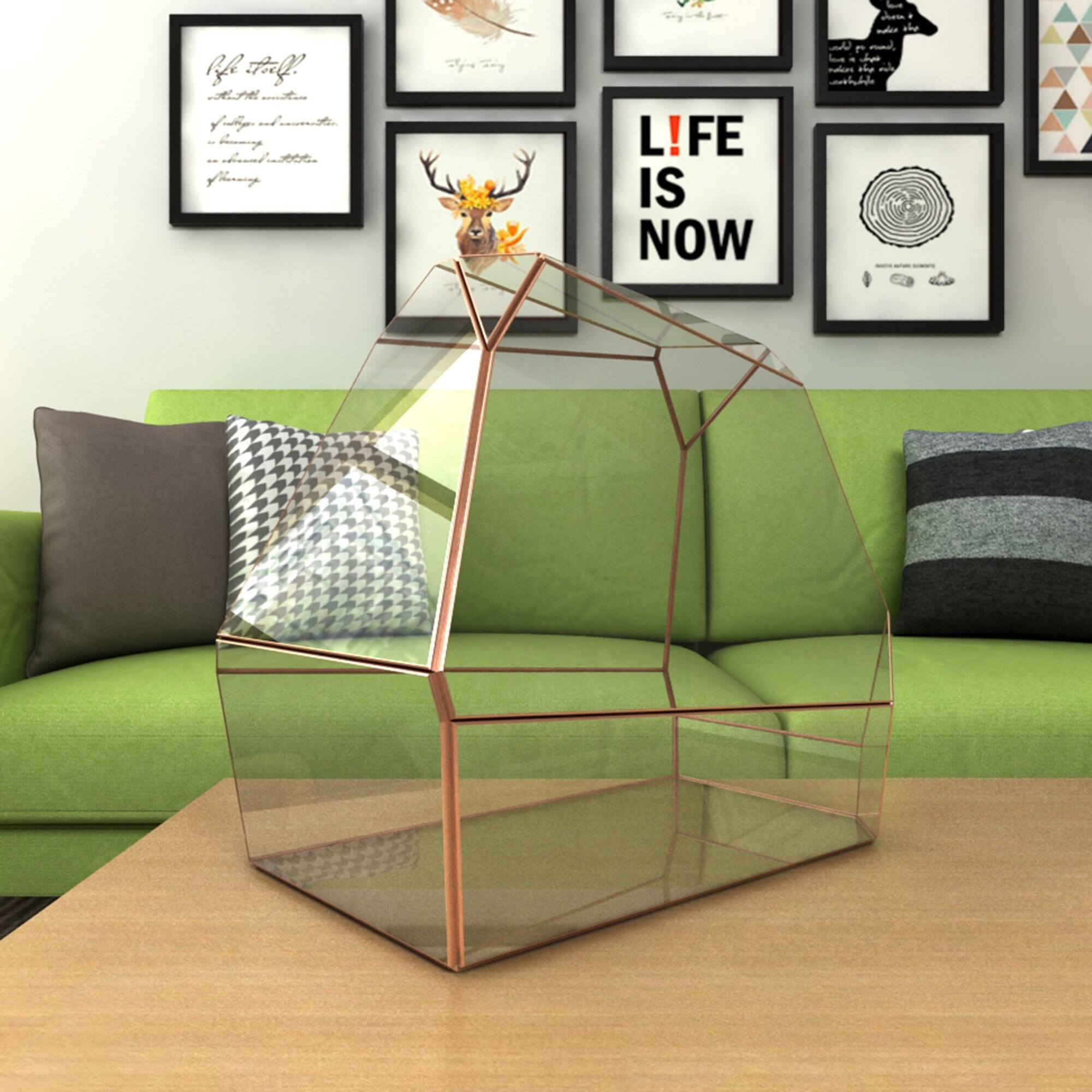 Digital Printable PDF Glass Terrarium Creat Pattern Template, Geometric ...