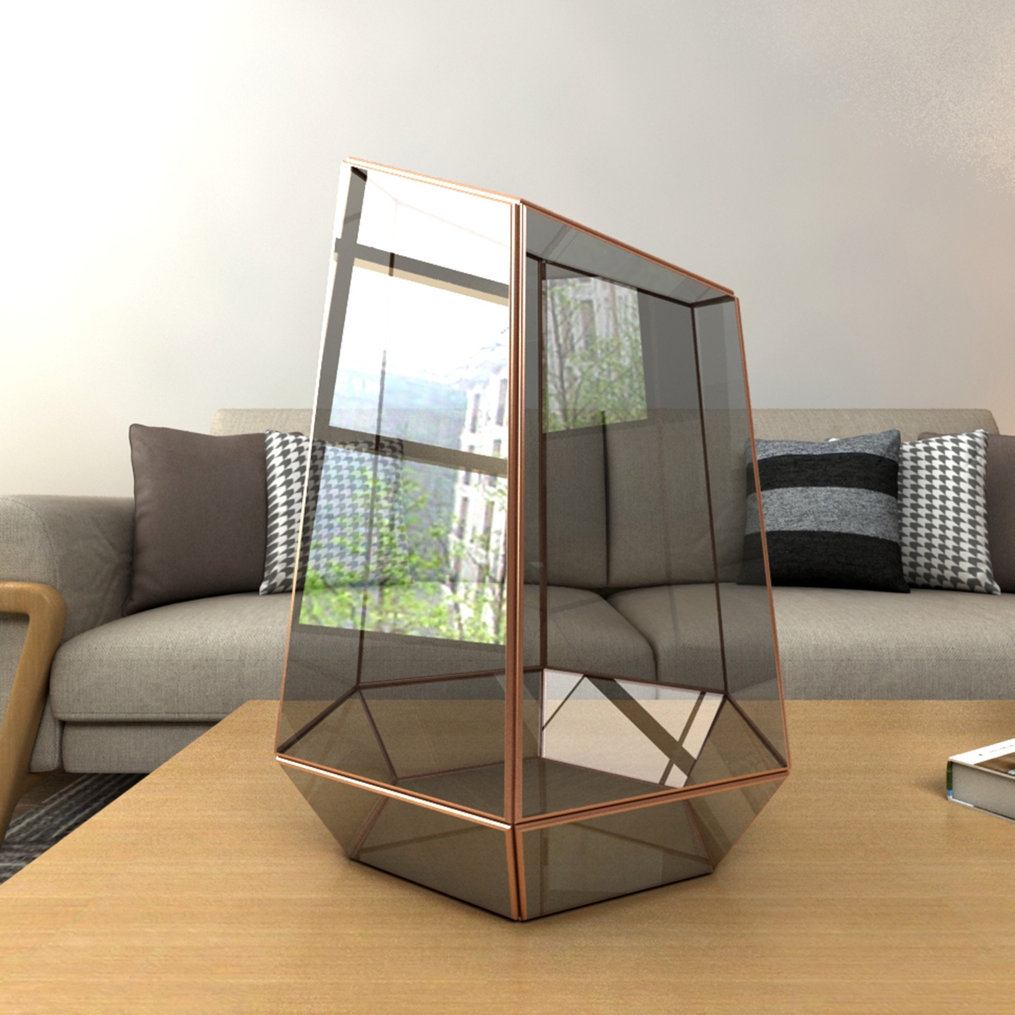 Digital Printable PDF Glass Terrarium Pattern Template, Geometric ...