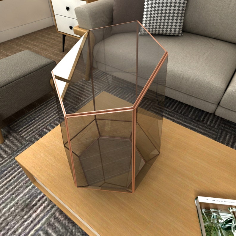 Digital Printable PDF Glass Terrarium Pattern Template, Geometric/polygonal Glass Digital ...