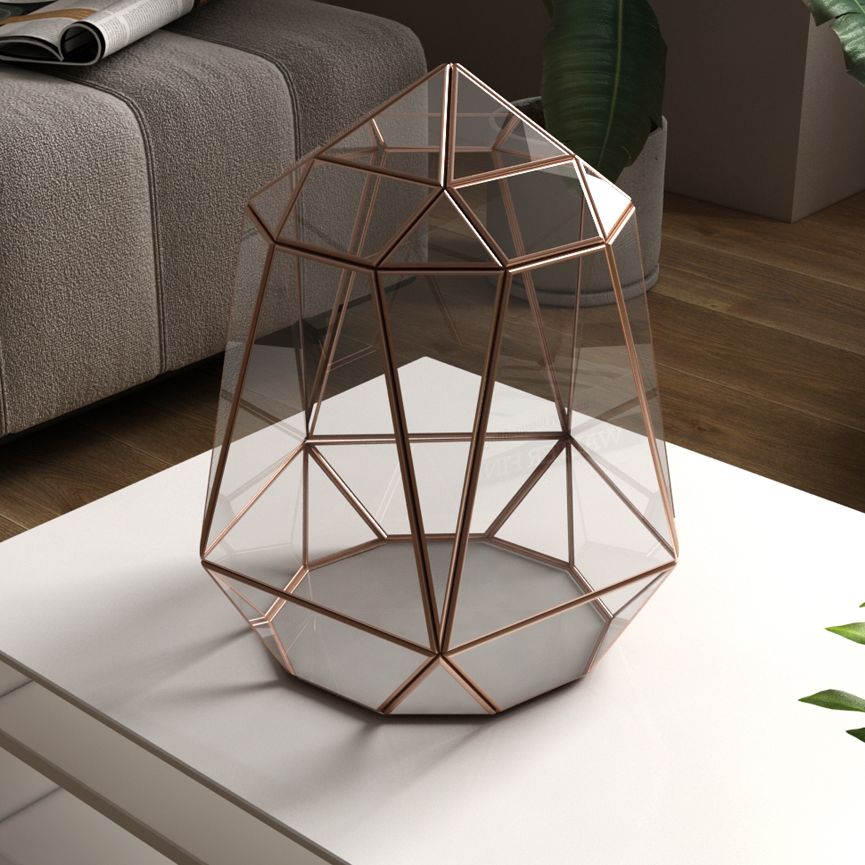 Geometric Glass Terrarium Pattern Template: DIY Stained Glass (PDF ...