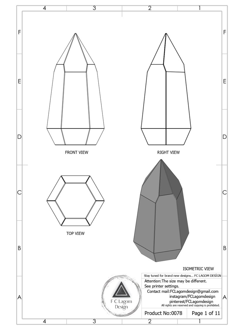 Digital Printable PDF Glass Terrarium Creat Pattern Template, Geometric ...