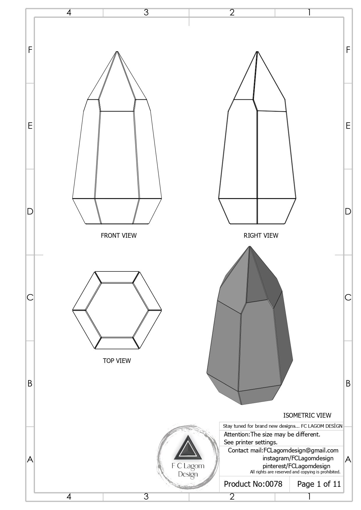 Digital Printable PDF Glass Terrarium Creat Pattern Template, Geometric ...