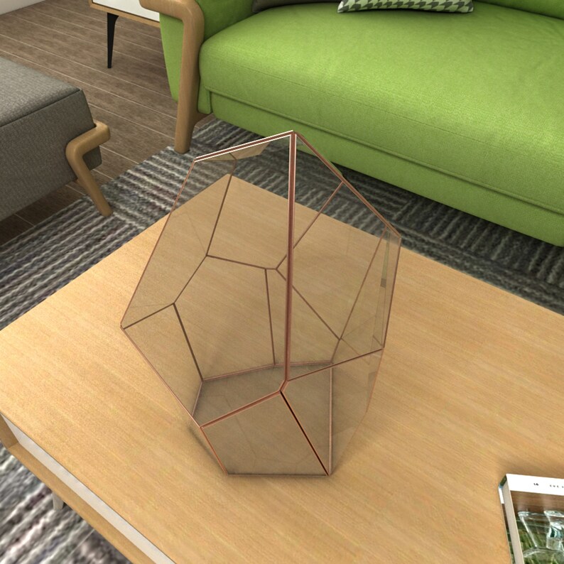 Digital Printable PDF Glass Terrarium Creat Pattern Template, Geometric ...