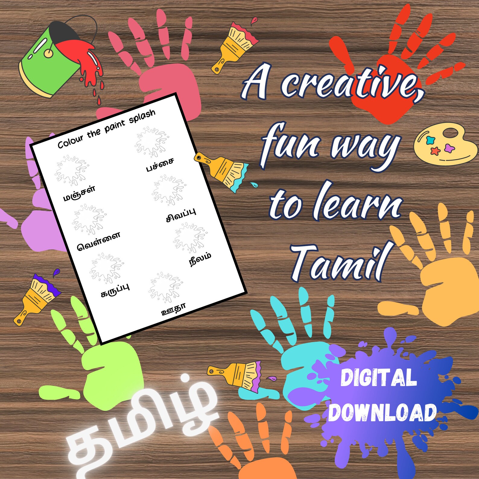 Tamil Colours Colouring Book, Learning Colours in Tamil, Kid's ...